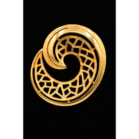 Unbranded | Jewelry | Vintage Ornate Pin Brooch Round Brushed Gold ...